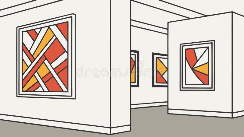 Art Gallery Interior Empty Frames Vector Museum, Vector Design ...
