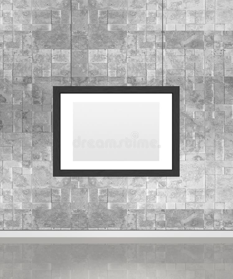 Art Museum Wall with a Single Horizontal Frame Stock Illustration ...