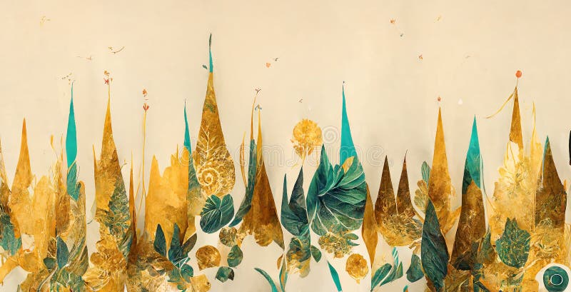 Art Nouveau Abstract Art Background. Generative Ai Illustration Stock ...