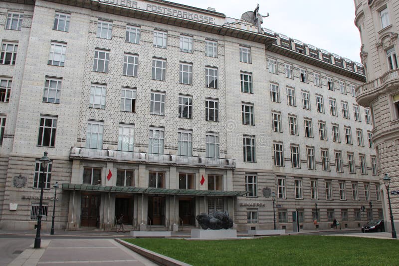 Art Nouveau Building (postsparkasse) in Vienna (austria) Editorial ...