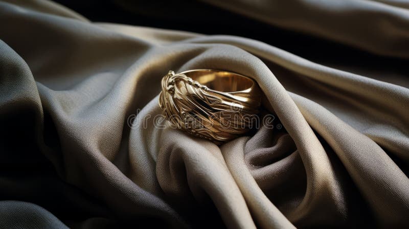 Art Nouveau Gold Ring with Mythological References Stock Illustration ...