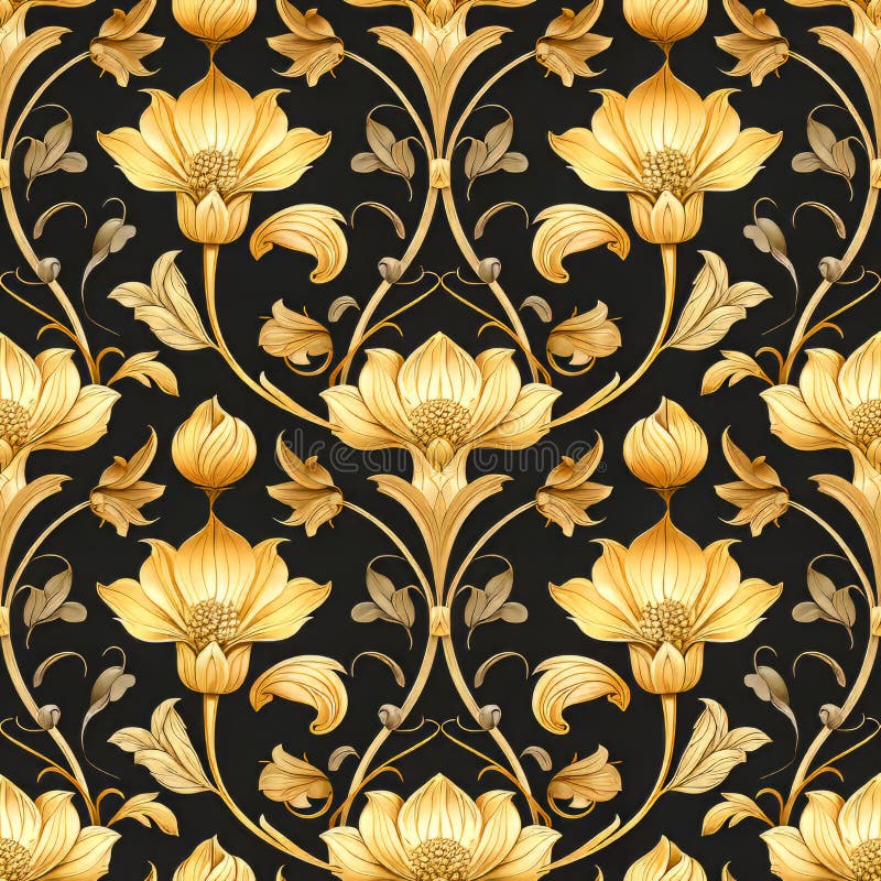 Art Nouveau Pattern stock illustration. Illustration of floral - 303965886