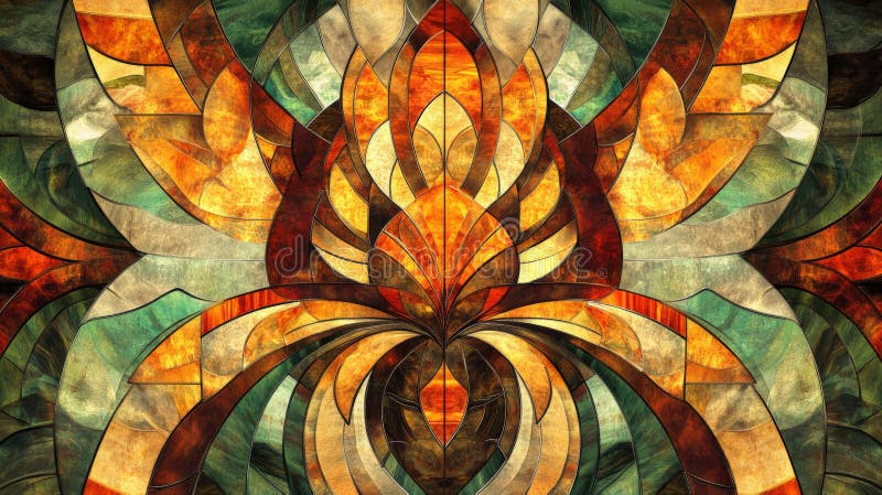 Art Nouveau Stained Glass Window Stock Photo - Image of symmetry ...