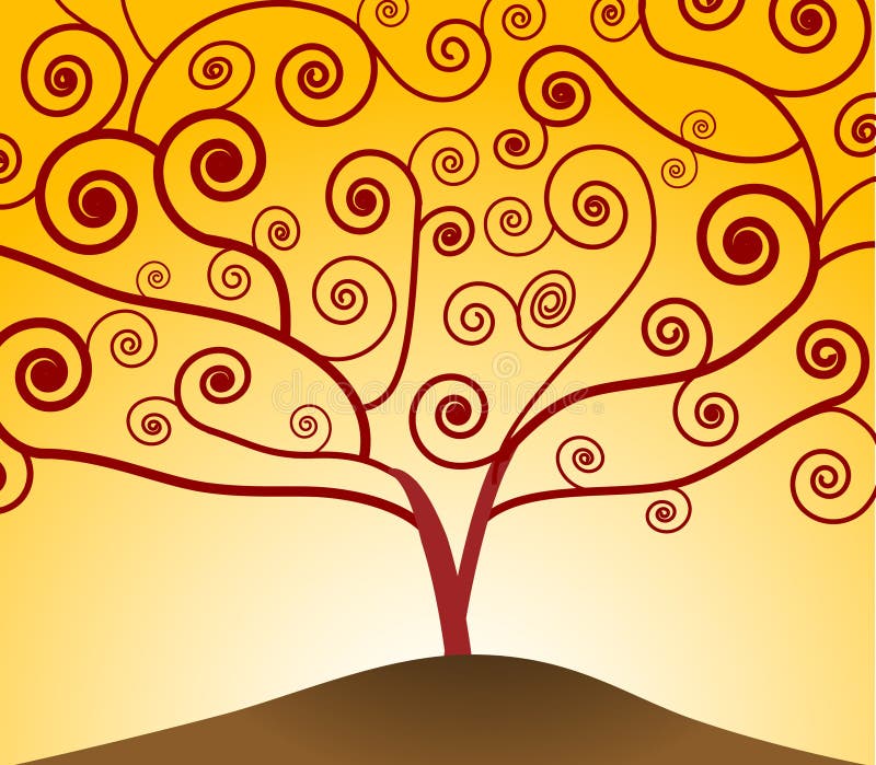 Art Nouveau Tree stock vector. Illustration of graphic - 1703965