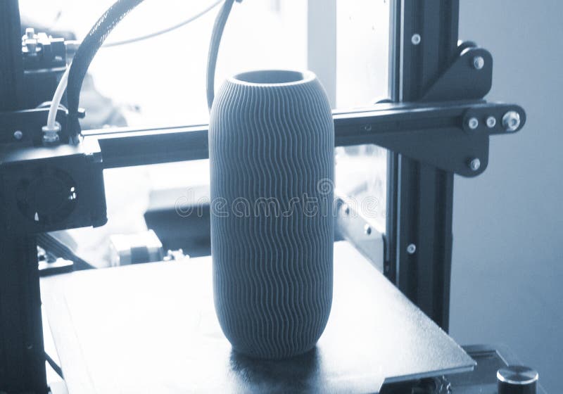 Art Object Blue Vase Printed 3D Printer Abstract Model Vase Created 3d ...