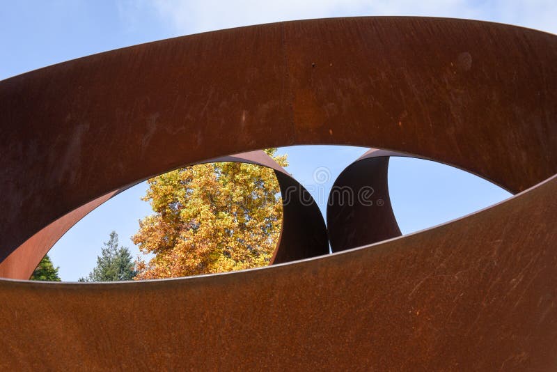 Art Object in Front of Autumn Trees Editorial Stock Image - Image of ...