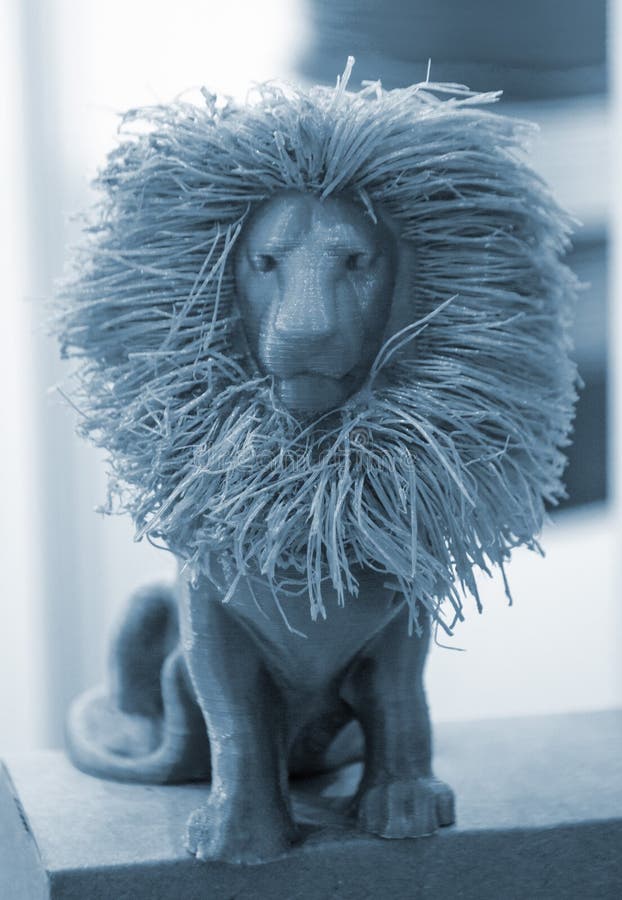 Art Object Model Lion Printed 3D Printer. Toy Created 3D Printing ...
