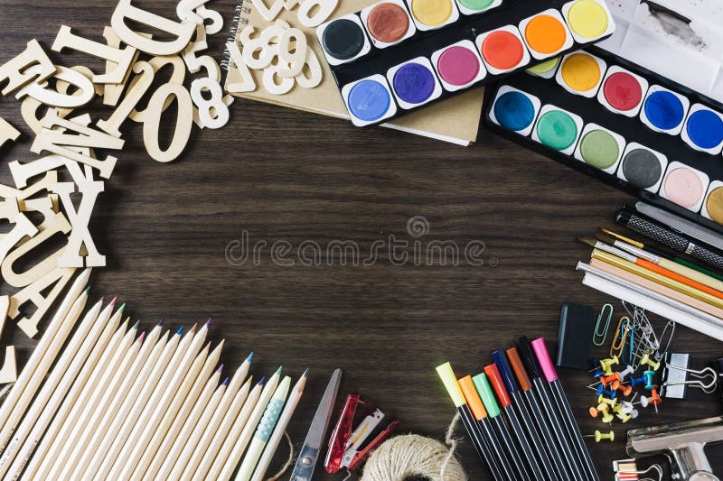 Art Office Supplies. High Quality Photo Stock Photo - Image of notebook ...