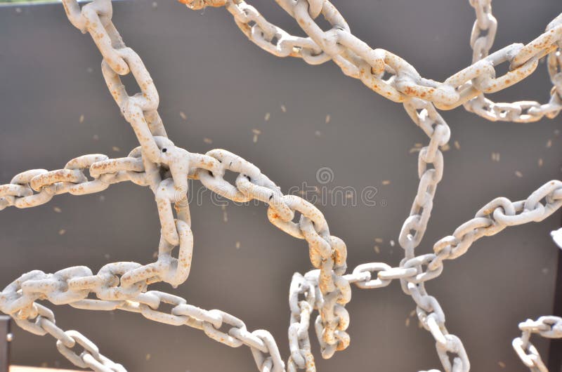 Art of Old Chains on Gray Background Stock Image - Image of black ...