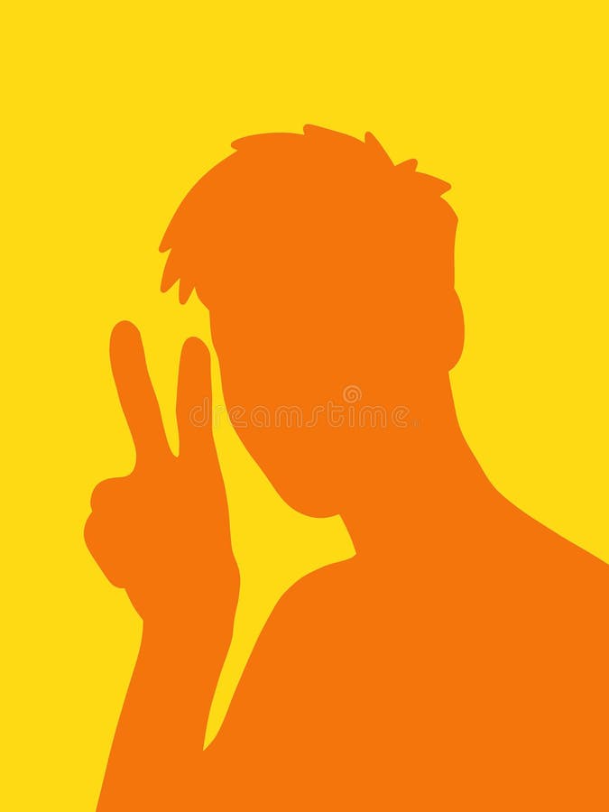 Orange and Yellow Color of Shape Man Stock Illustration - Illustration ...