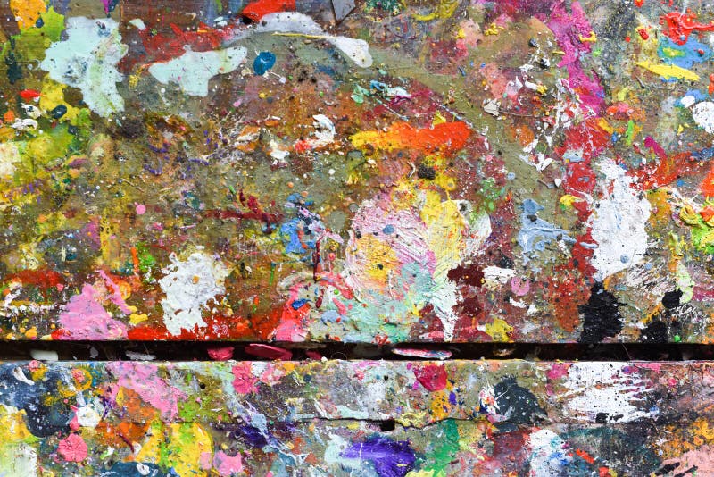 Art Paint Background of Bright Multi Coloured and Textured Painted ...