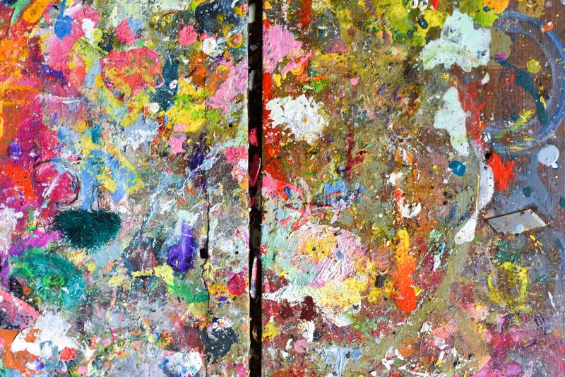 Art Paint Background of Bright Multi Coloured and Textured Painted ...