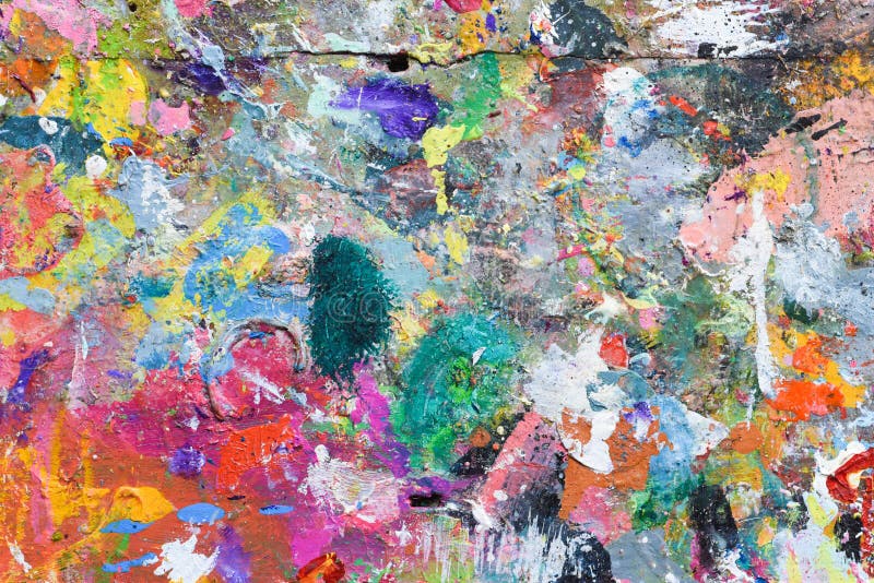 Art Paint Background of Bright Multi Coloured and Textured Painted ...
