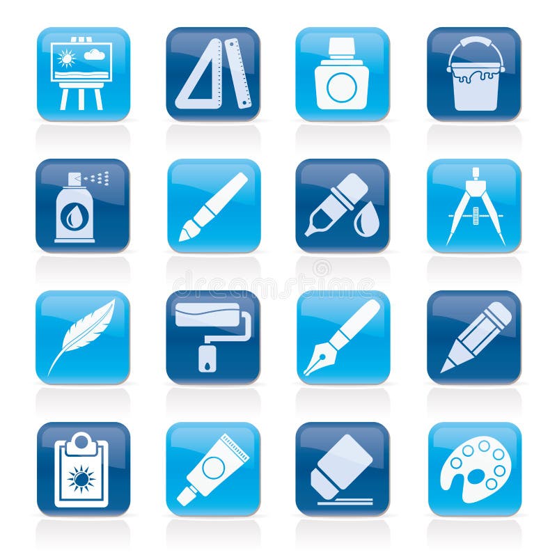 Art and painter icons stock vector. Illustration of framework - 80167499