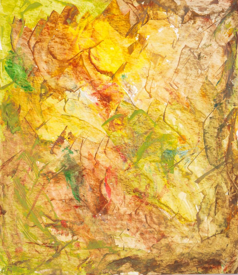 Art Painting Green and Yellow Stock Image - Image of green, plants ...