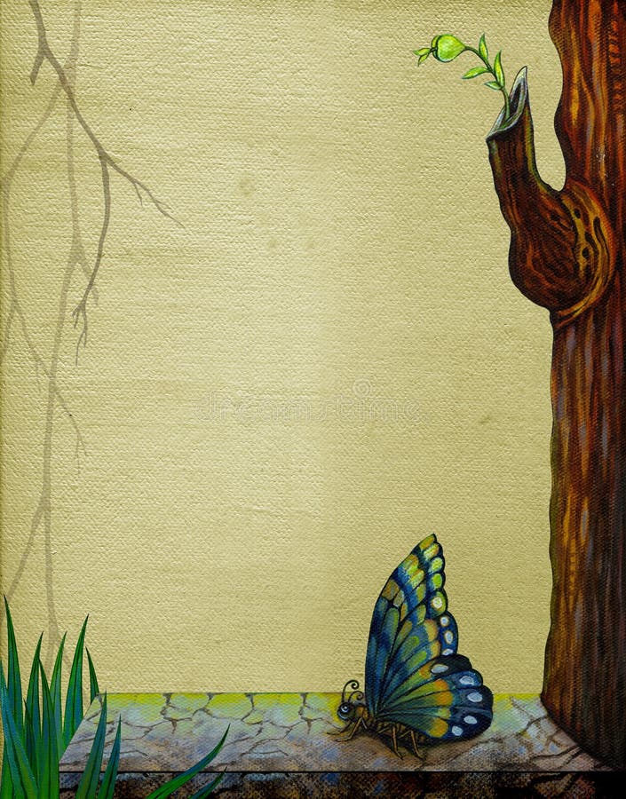 Art Painting Nature for Layout or Background. Stock Illustration ...