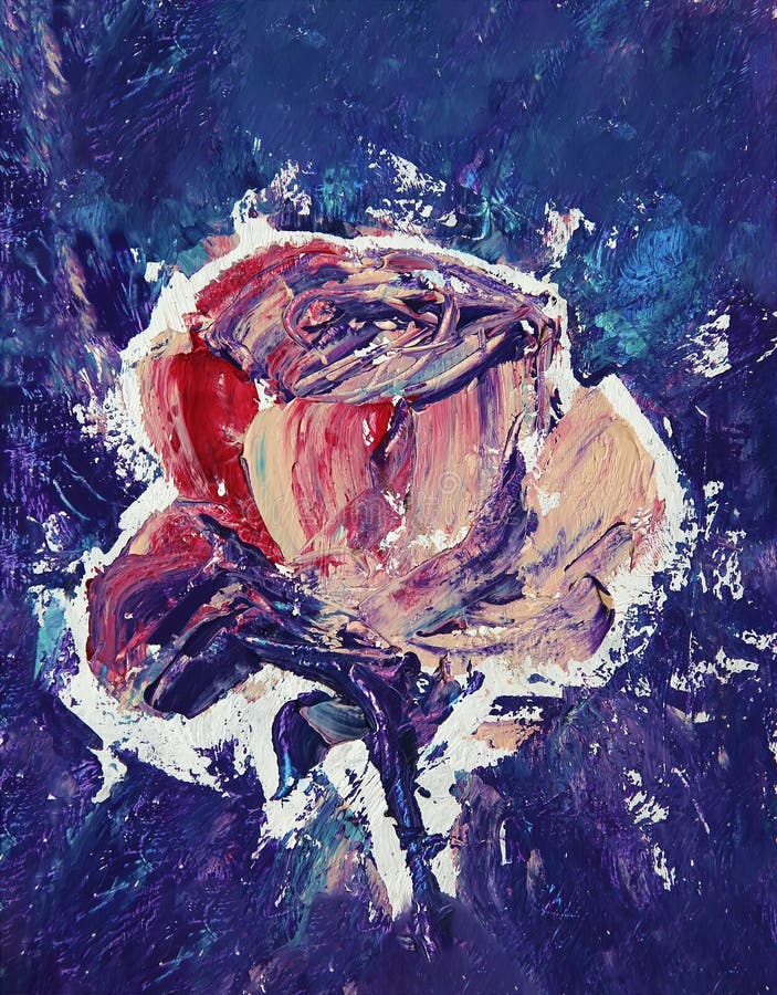 Abstract Art Painting of the Rose. Stock Illustration - Illustration of ...