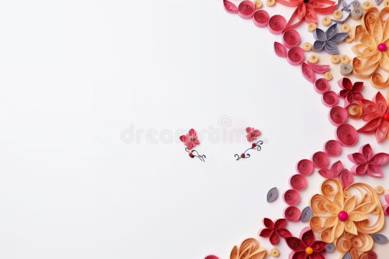 Art with Paper Quilling and Papercraft Technique, Generative AI Stock ...