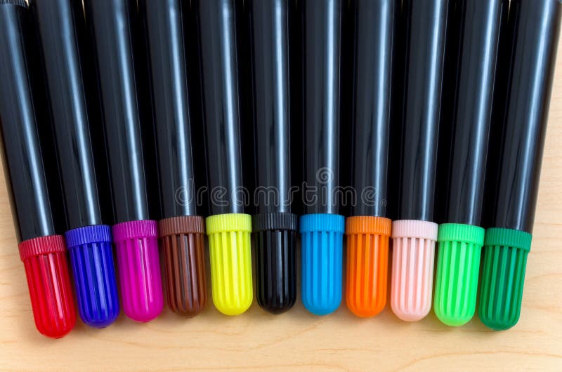 Art Pens Line Up stock photo. Image of design, spectrum - 66773888