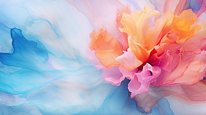 Art Photography of Floral Marbleized Effect Background with Creative ...