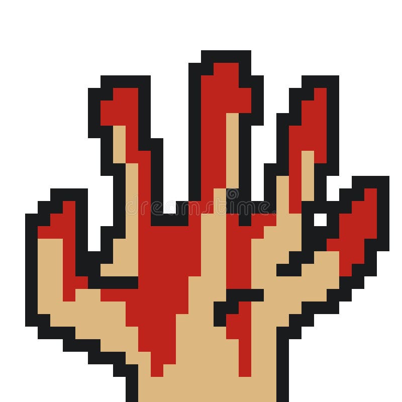 Pixel art of hand zombie stock illustration. Illustration of game ...