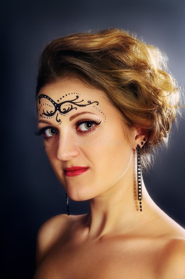 Art Portrait of a Girl in Studio Close-up Stock Photo - Image of close ...