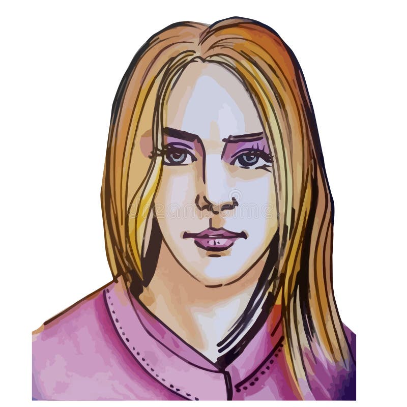 Art Portrait Young Woman. Vector Stock Vector - Illustration of woman ...