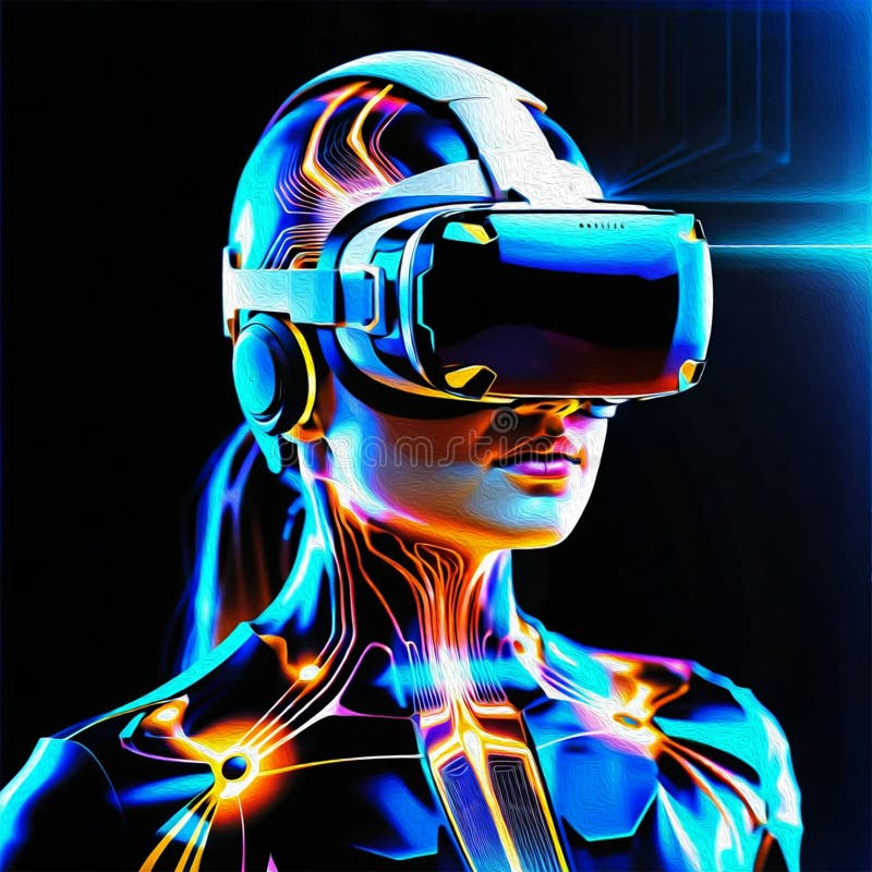 Art Poster. Virtual Reality. Artificial Intelligence Neural Network ...