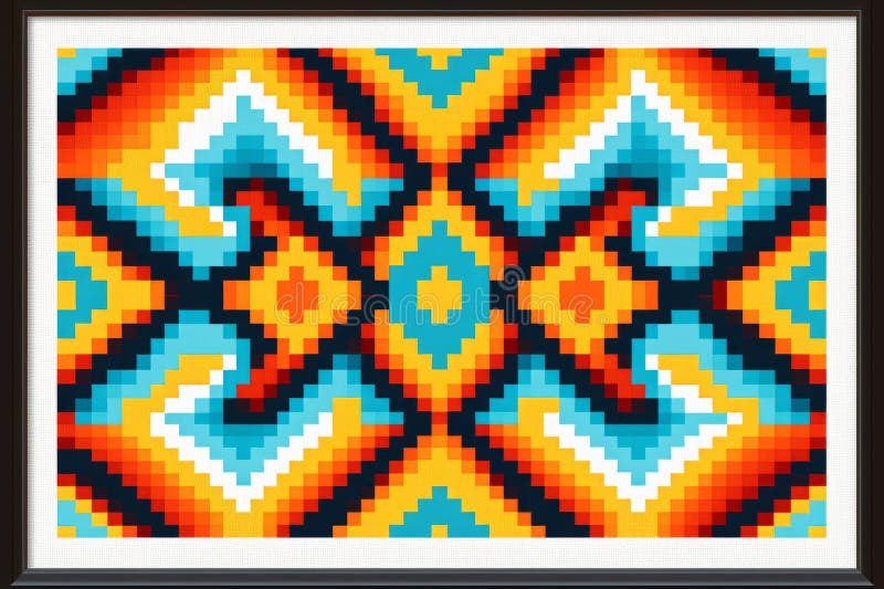 Native American Style Frame with a Border in the Style of the Native ...