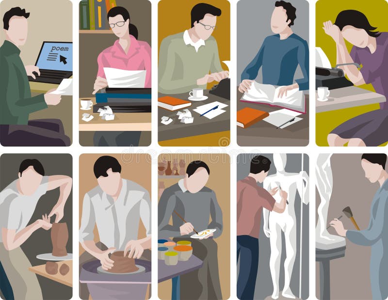Art Professions Diversity Vector Illustrations Series Stock Vector ...