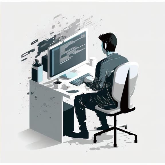 The Art of Programming: Turning Thoughts into Code Stock Illustration ...
