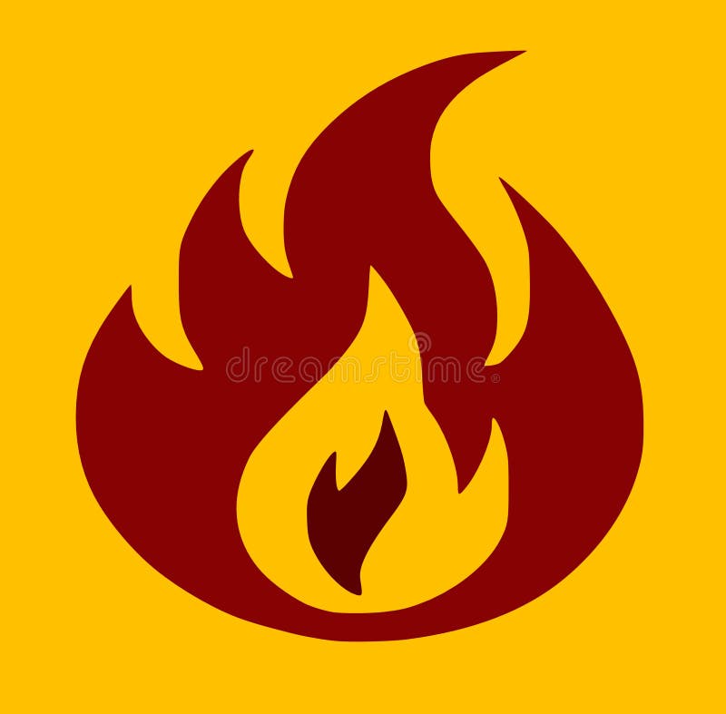 Art Red Fire Icon Illustration Stock Illustration - Illustration of ...