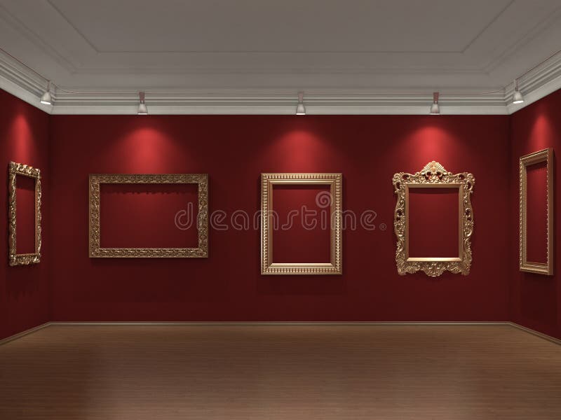 Art red gallery, stock illustration. Illustration of grunge - 85947481