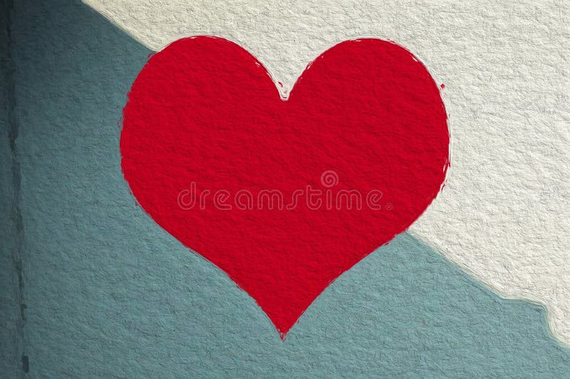 Red Heart on Color Background Stock Illustration - Illustration of ...
