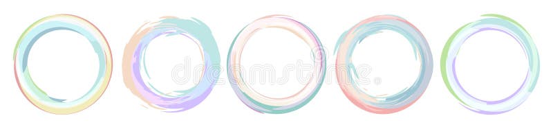Color Art Round Frames Set. Vector Illustration Stock Vector ...