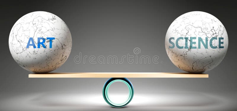 Art and science in balance stock illustration. Illustration of ...