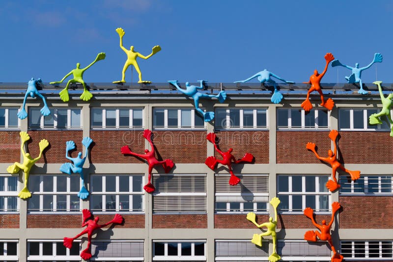 Art sculptures on building stock image. Image of germany - 18815541