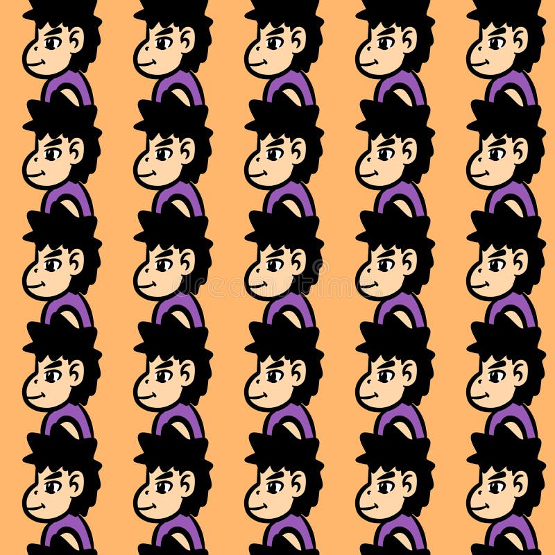 Seamless Pattern Background of Cute Man Cartoon Stock Illustration ...
