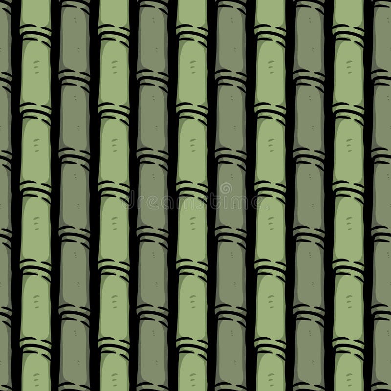 Seamless Pattern of Bamboo Tree Stock Illustration - Illustration of ...