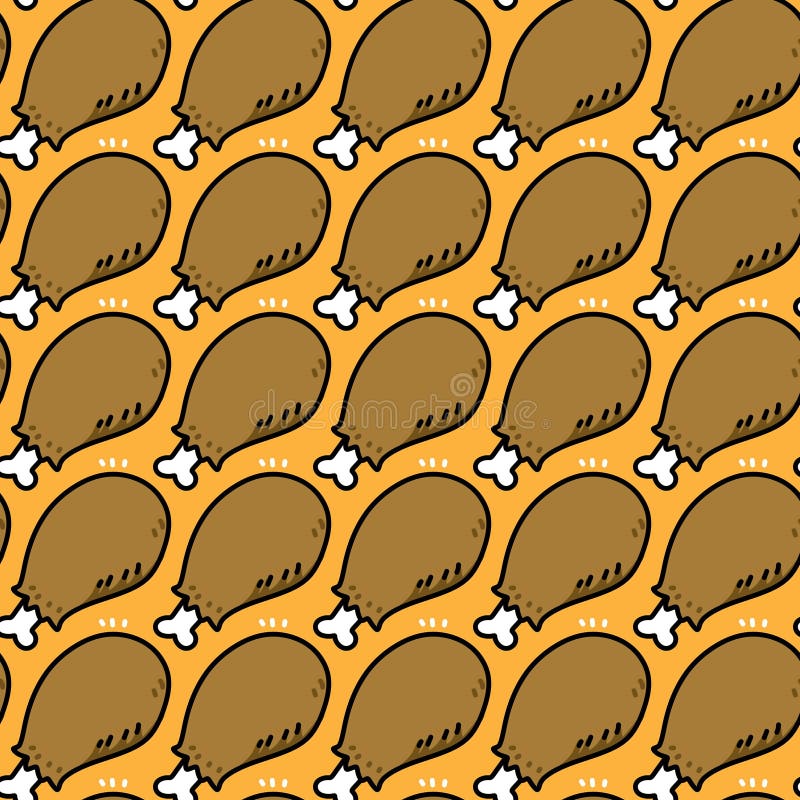 Seamless Pattern with Chicken Fried Cartoon Stock Illustration ... Seamless Pattern with Chicken Fried Cartoon Stock Illustration ...