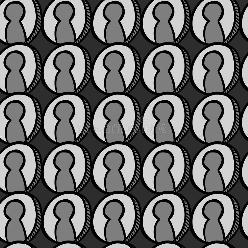 Seamless Pattern of Coin Cartoon Stock Illustration - Illustration of ...