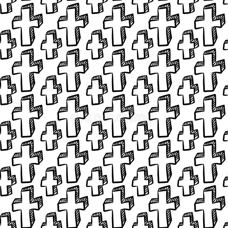 Seamless Pattern of Cross Cartoon Stock Illustration - Illustration of ...