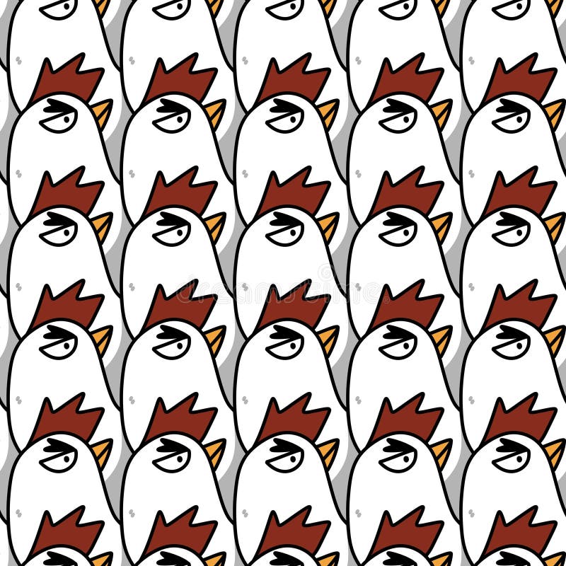 Seamless Pattern of Cute Chicken Cartoon Stock Illustration ...