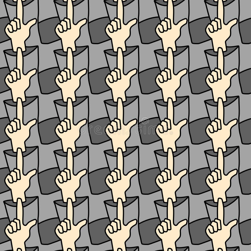 Seamless Pattern of Hands Cartoon Stock Illustration - Illustration of ...