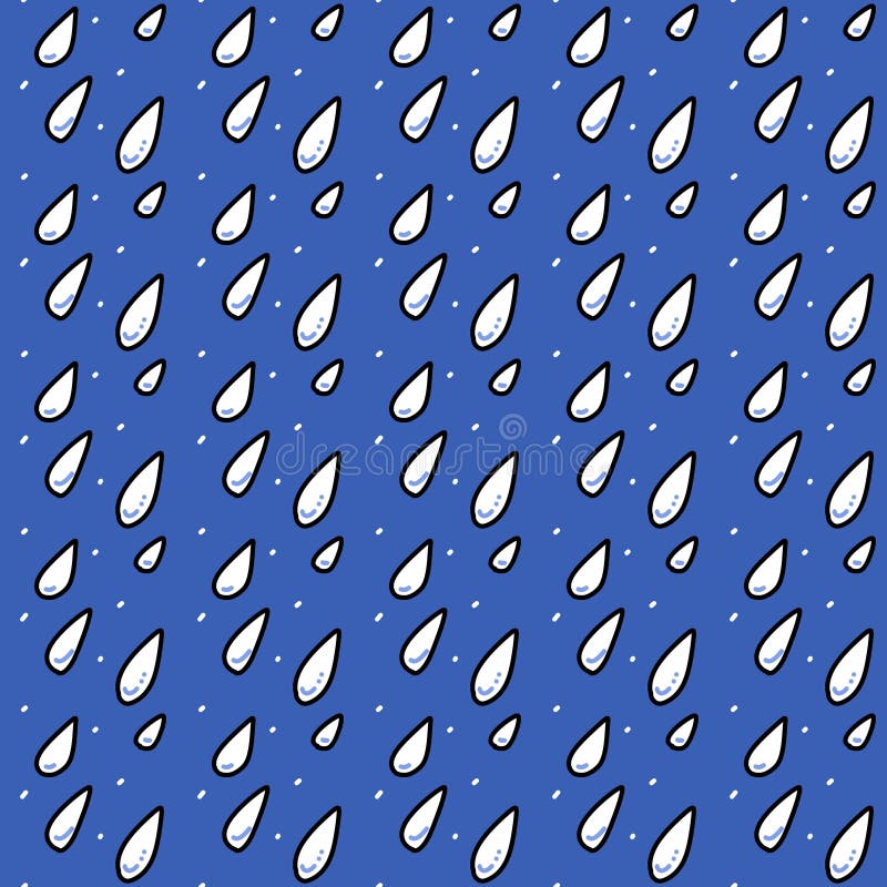 Seamless Pattern of Rain Cartoon Stock Illustration - Illustration of ...