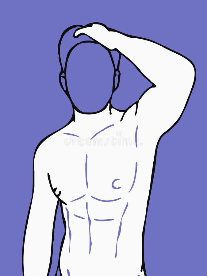 Shape Man on Blue Background Stock Illustration - Illustration of ...