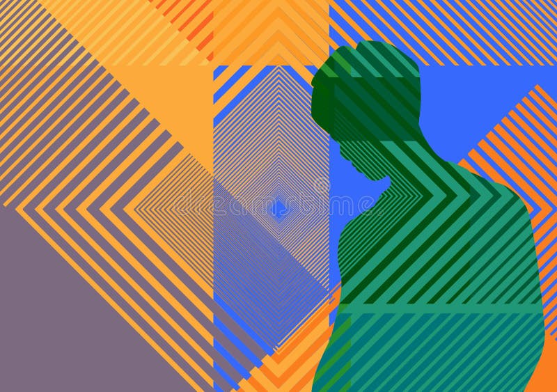 Shape Man Cartoon on Color Background Stock Illustration - Illustration ...