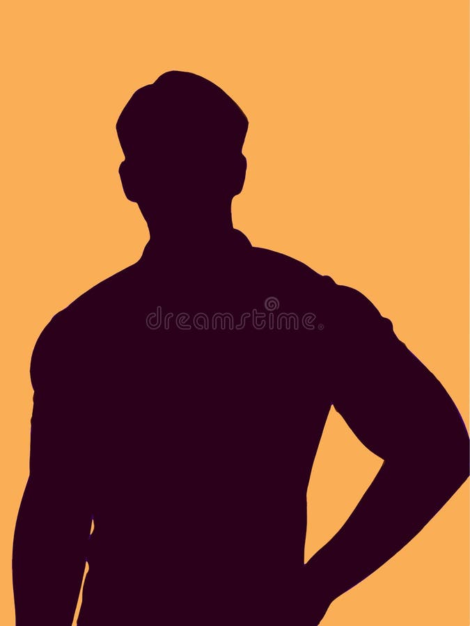Shape Man on Orange Background Stock Illustration - Illustration of ...