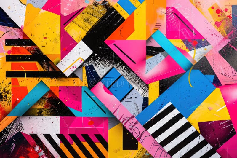 The Art Showcases Colorful Abstract Geometric Patterns with Vibrant and ...