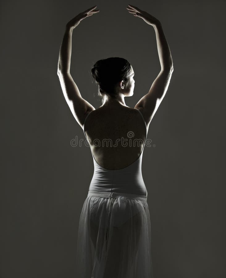 Art, Silhouette and Back of a Ballet Dancer in a Studio with Elegant ...